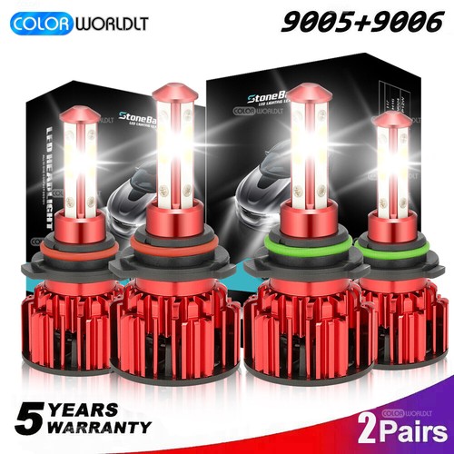 9005+9006 LED Combo COB LED Headlight Kit 360000LM Light Bulbs Hi/Low ...
