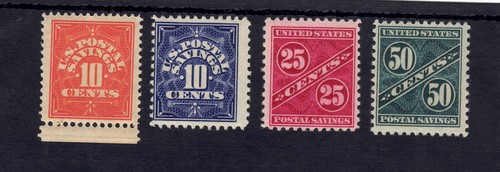 US Scott # PS1, PS4, PS8 & PS9 MINT / F-VF / LH Postal Savings Stamps ...