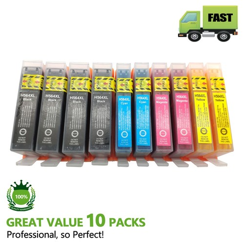 10 Ink Cartridges for HP 564XL Photosmart 3070/5510/5520/ 6510/ 6520 ...