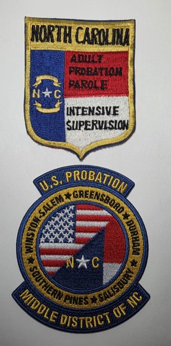 Lot of 2 Probation Parole NC & US Police Patches Middle District North ...