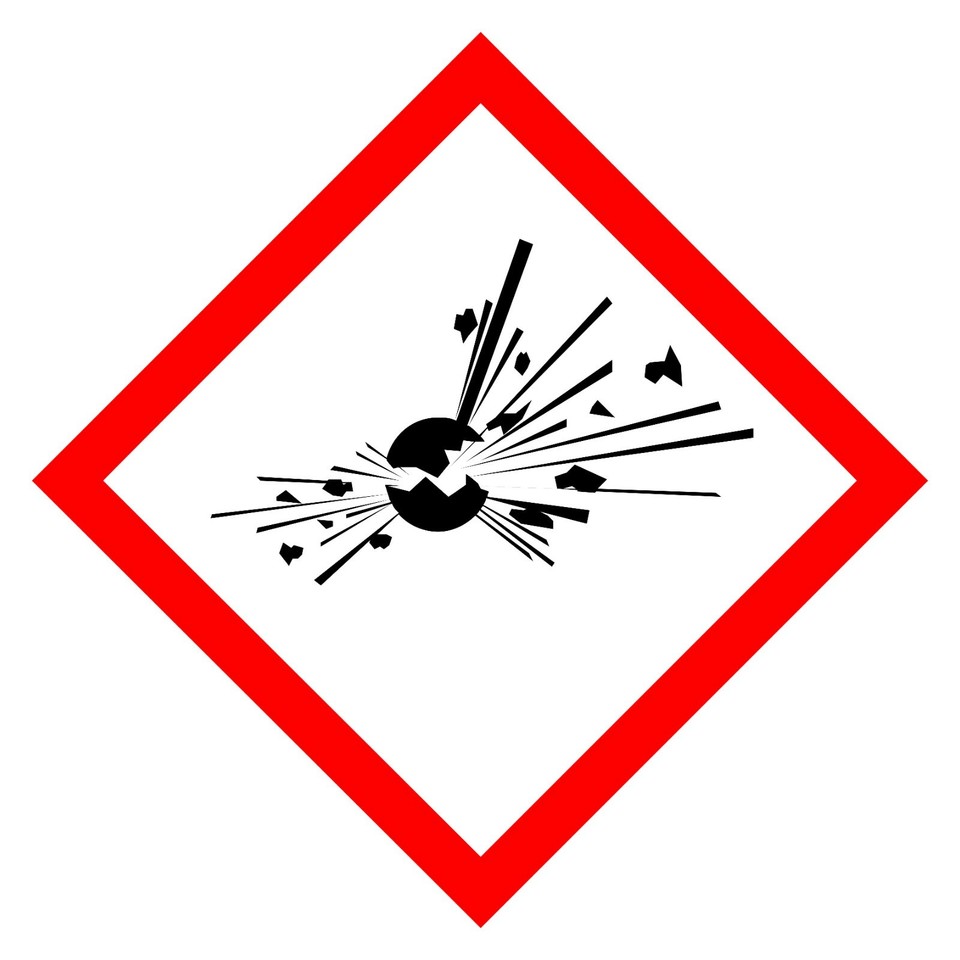 Hazchem Hazard Warning Stickers 100x100mm Gas Explosive ADR Corrosive ...
