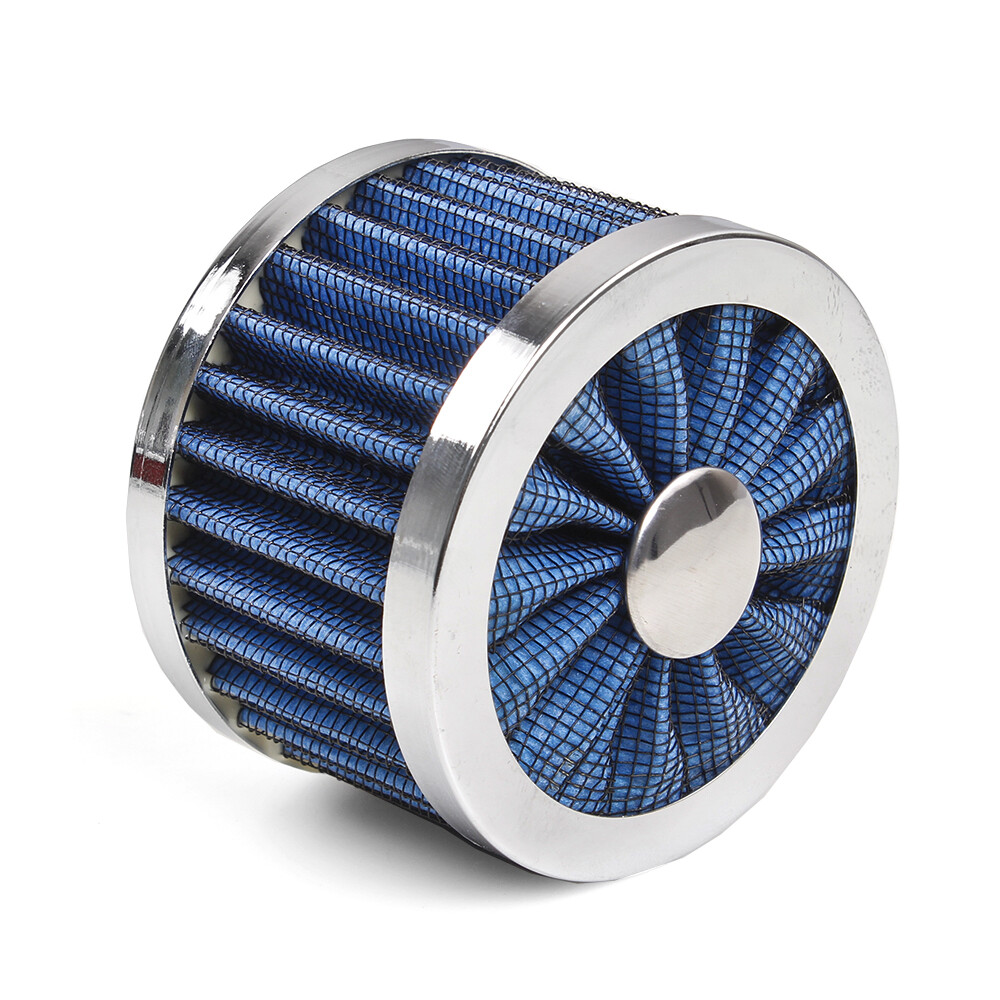 2x Blue Extra Flow 1" to 1-1/4" Push In Valve Cover Baffled Breather ...