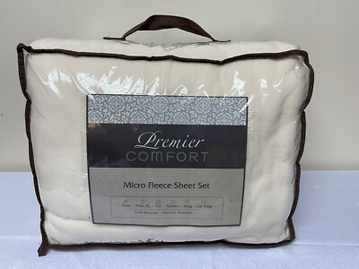 NEW Premier Comfort Modern Soft 3pc TWIN Ivory Micro Fleece Sheet Set ...