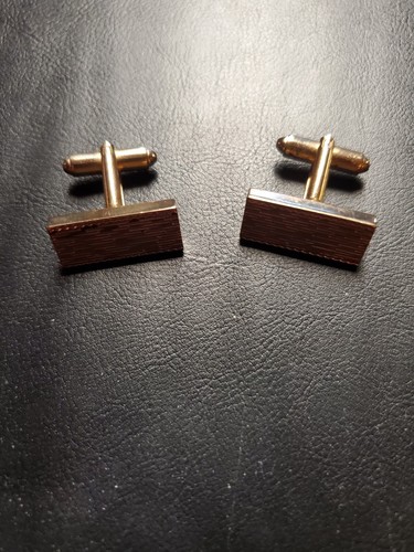 Vintage Gold Tone Cufflinks Square Rectangle Toggle VGC L@@K! | eBay