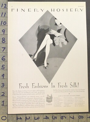 1929 ART DECO FASHION SEXY HANS FLATO FINERY HOSIERY DOG STYLE AD 29799 ...