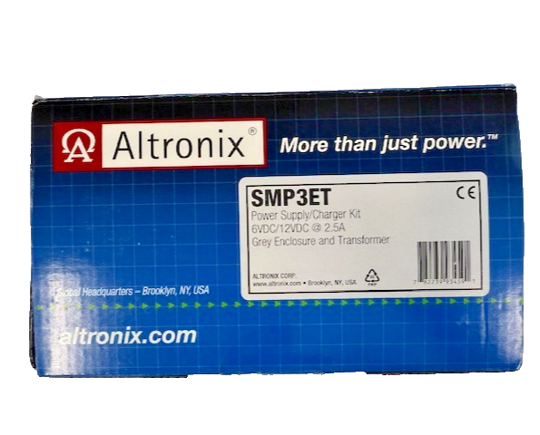 Altronix SMP3ET Power Supply/Charger, Single Output, 6 / 12VDC @ 2.5A ...