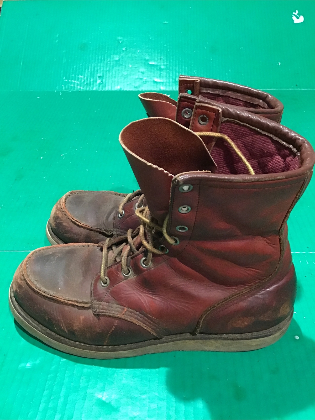 Vintage Red Wing Irish Setter Boots Leather Moc Toe Red Quilt Lining ...