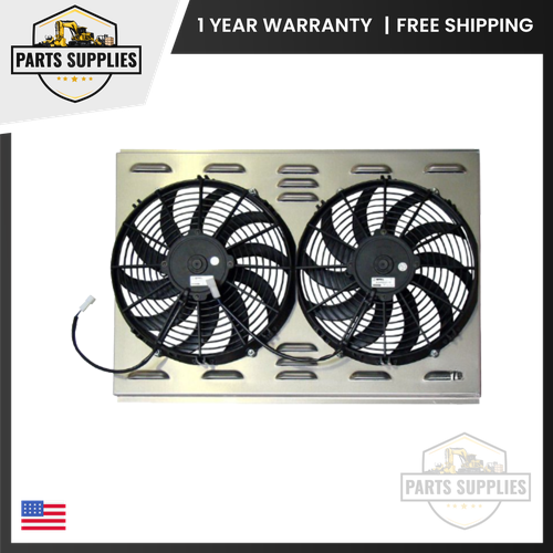 12" Dual Electric Fan and Shroud 17 3/8 x 25 3/4 x 2 5/8 fits 390HP ...