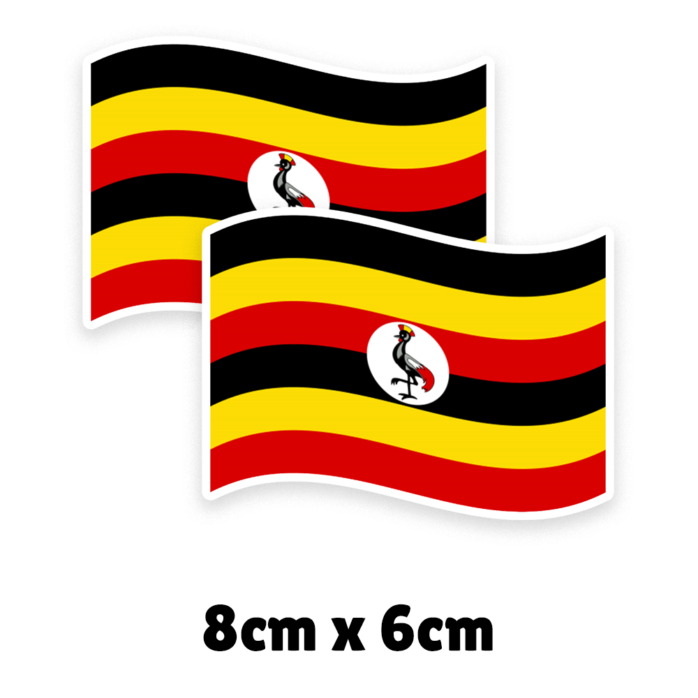 2pcs Uganda Wavy Flag Car Motorcycle Laptop Sticker Decal | eBay Australia