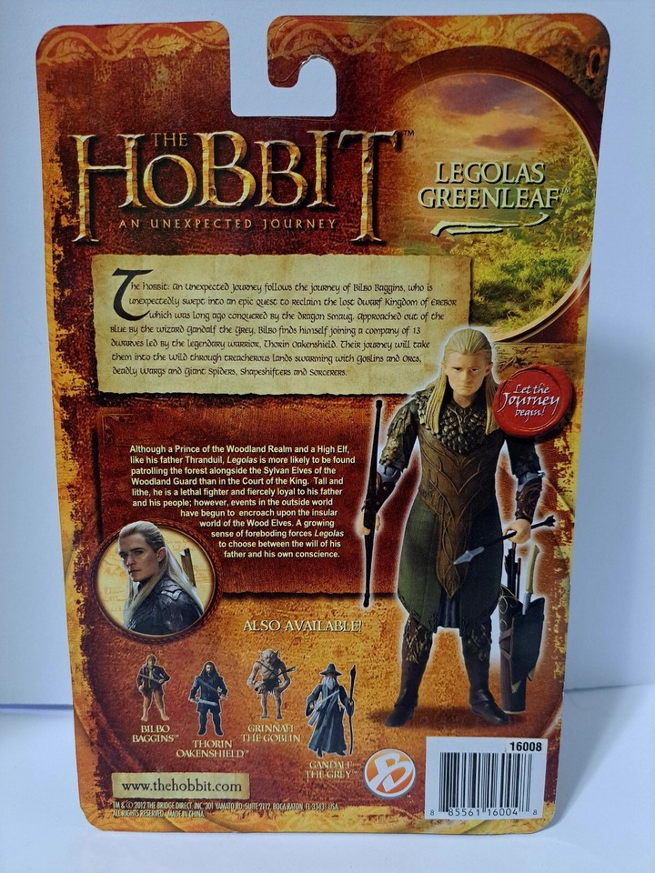 Legolas Greenleaf Figure The Hobbit An Unexpected Journey New on Card ...