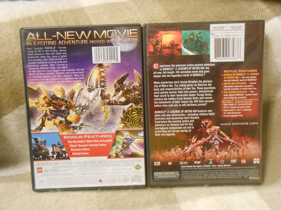 (2) Lego Bionicle The Legend Reborn Legends of Metru Nui (DVD 2004, '09 ...