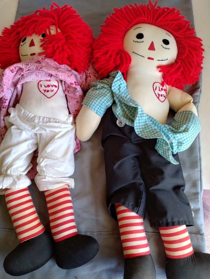 Vintage 1950's Raggedy Ann and Raggedy Andy Rag Dolls - | eBay