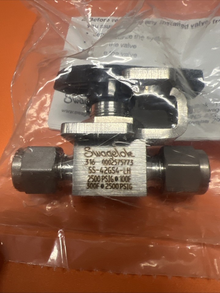 1- Swagelok Stainless Steel 40G Series Ball Valve, 1/4" OD Tube, SS ...