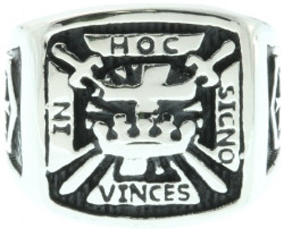 Masonic rings ebay In Hoc Signo Vinces Knights of Templar Freemason ...