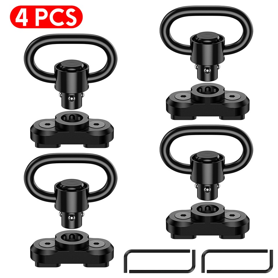 1/2/4PC Mlok M-LOK Quick Release Sling Mount Push Button QD Sling ...