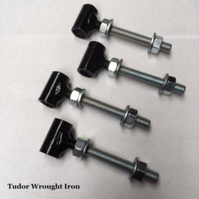 4 GATES TUBE HINGES 12MM WROUGHT IRON ADJUSTABLE ZINC STEEL FIXINGS ...