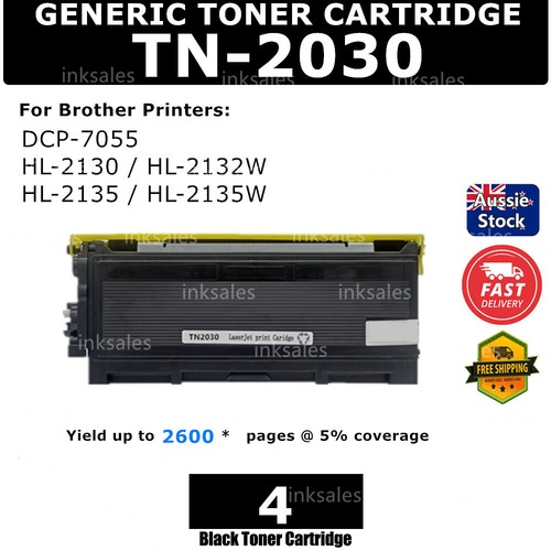4x Toner TN2030 TN 2030 for Brother HL 2130 HL2132 HL2135 HL2130 ...