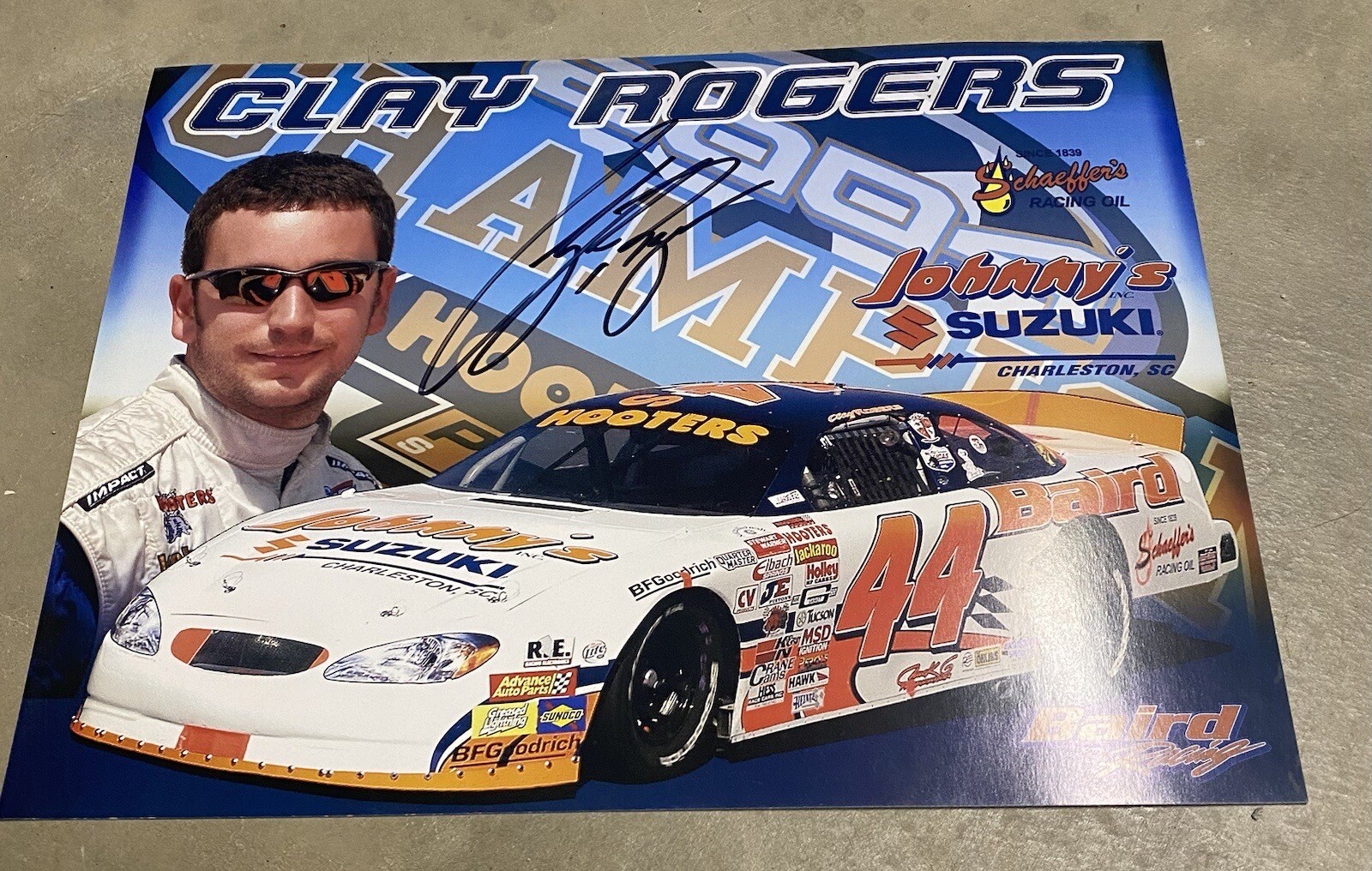 2005 CLAY ROGERS #44 Hooters Pro Cup Autographed Hero Card | eBay