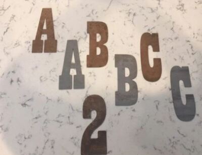 5 Inch Metal Letters & Numbers Rusty or Natural Finish Mounting Holes ...
