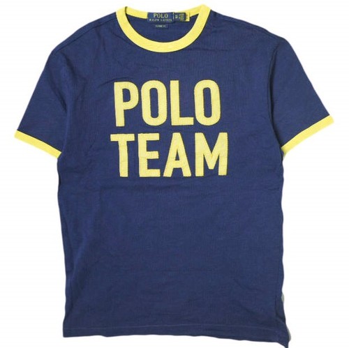 POLO RALPH LAUREN POLO TEAM TEE Applique logo ringer T-shirt XS Navy ...