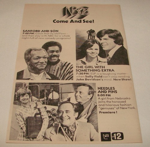 1973 NBC TV Ad ~ Sanford Et Son , Fille Avec Something Extra, Aiguilles ...