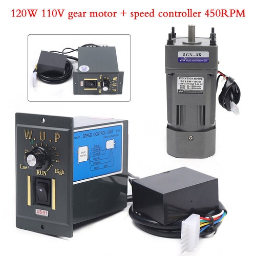 Gear Reducer Motor+Variable Speed Controller 1:3(3K) 450RPM Adjustable ...