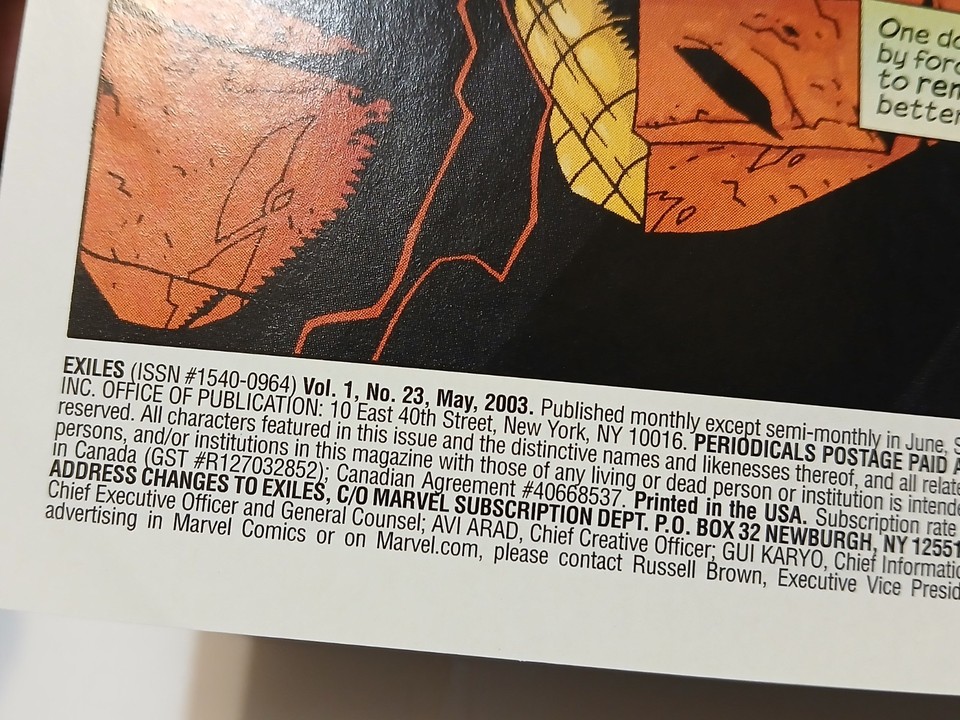 Exiles #23 1st Appearance of Iron Man as Doctor Doom Marvel Comics VG ...