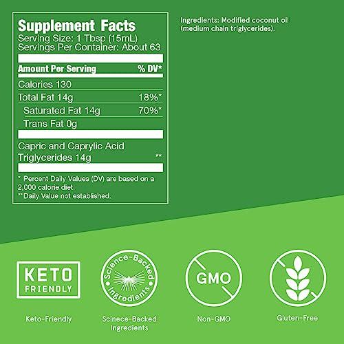 Bulletproof XCT MCT Oil Made with C10 and C8 MCT Oil, 32 Oz, Amplifies ...