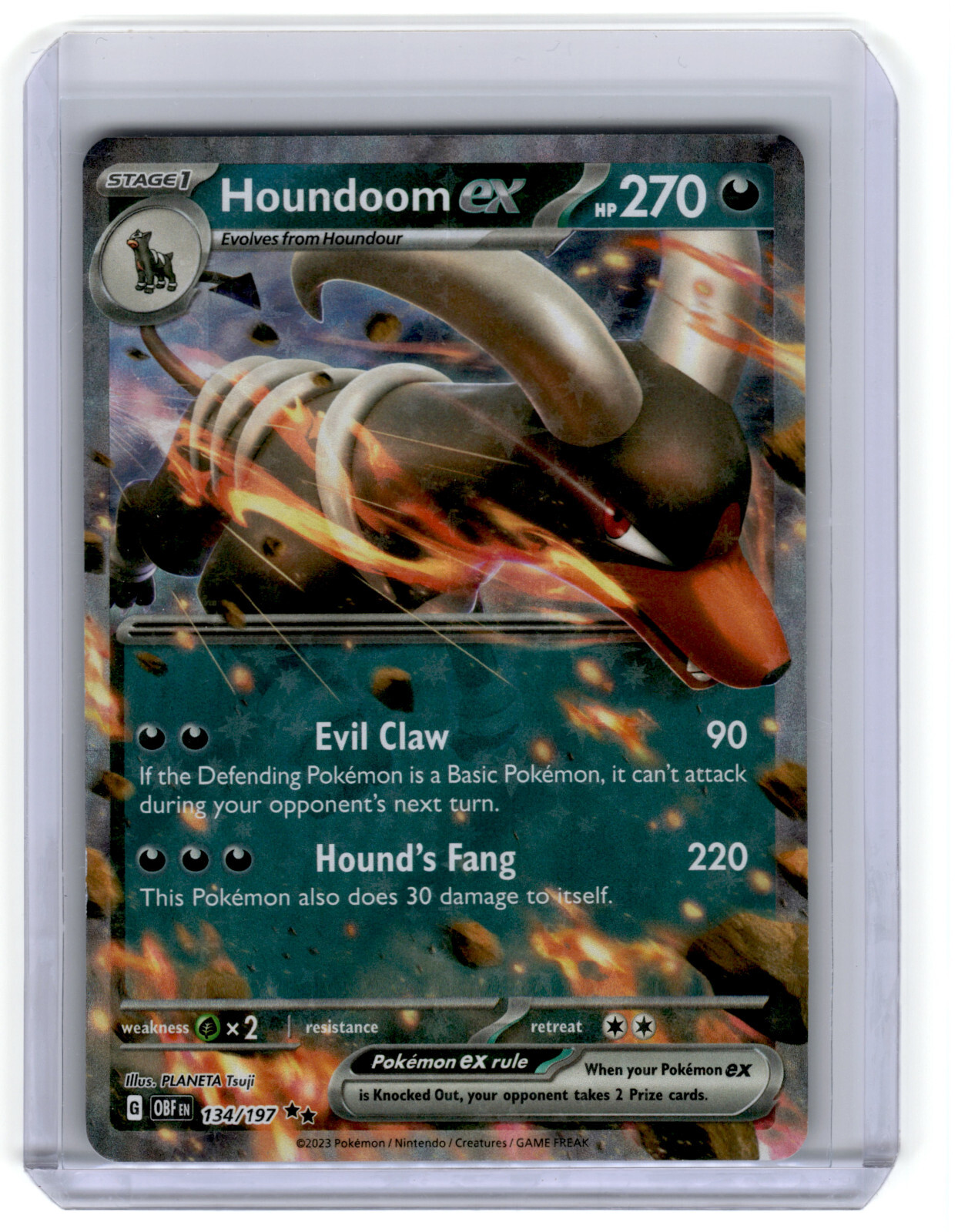 Pokemon TCG Houndoom ex - 134/197 Obsidian Flames Holo Double Rare | eBay