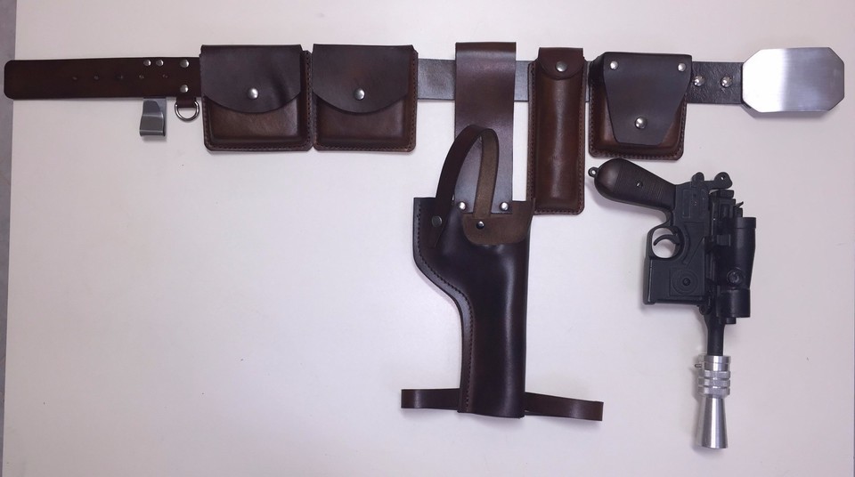 Star Wars Leather ESB DL-44 Luke Skywalker Holster, Belt, and 4 pouches ...