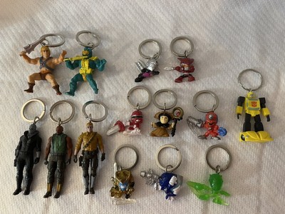 14pcs 80’s Cartoon Keychains GI Joe Transformers He-Man Power Rangers ...