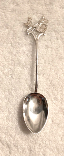 Vintage Solid Sterling Silver Spoon--Passenger Transported in a Rickshaw Decor | eBay