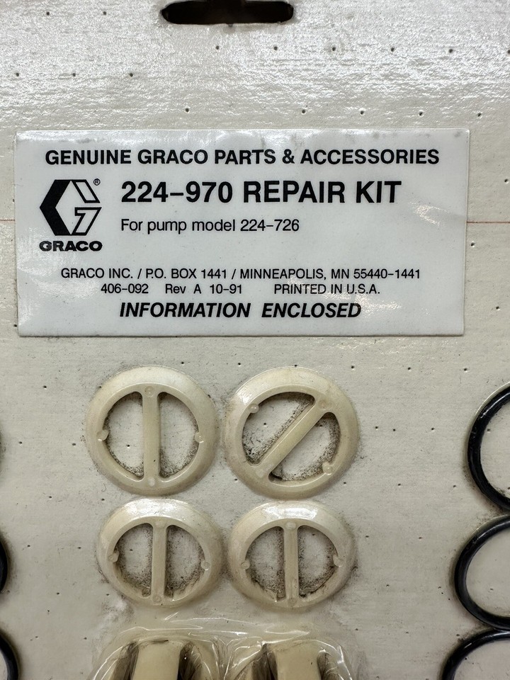 Graco Repair Kit 224970, 224-970 for pump model 224-726 | eBay