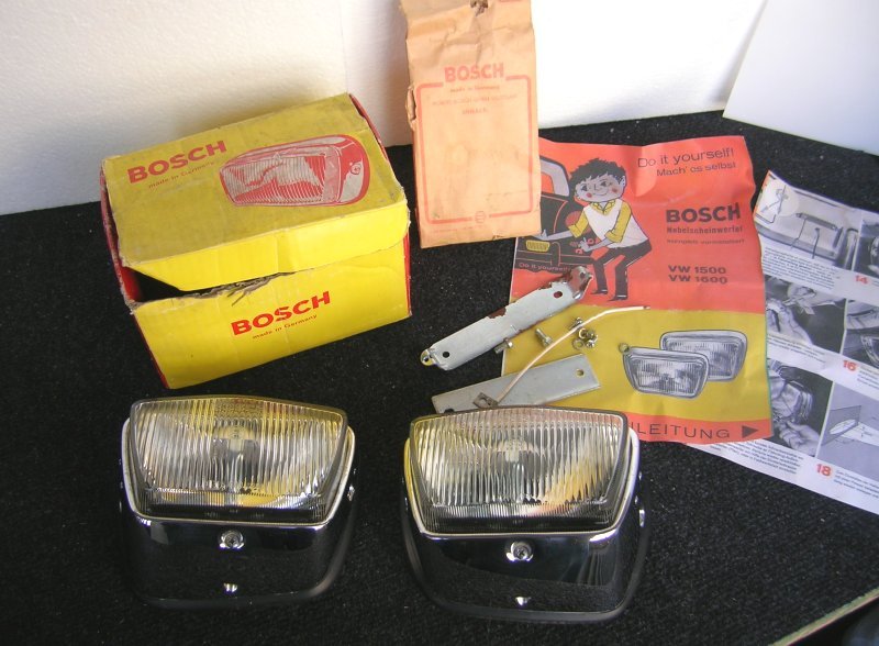 BOSCH TYPE 3 FOG LIGHTS LAMPS VINTAGE TYP3 1500 1600 ACCESSORY VW ...