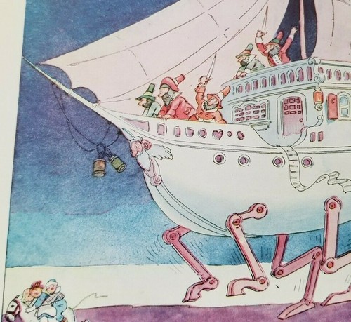 RAGGEDY ANN AND ANDY CAMEL PIRATE CHIEF SHIP 1951 Johnny Gruelle Color ...