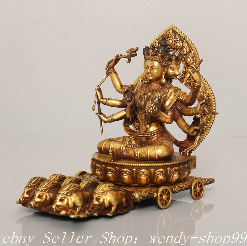 Yongle Purple Bronze Gilt 3 Head 8 arms Namgyalma & Ushnishavijaya ...
