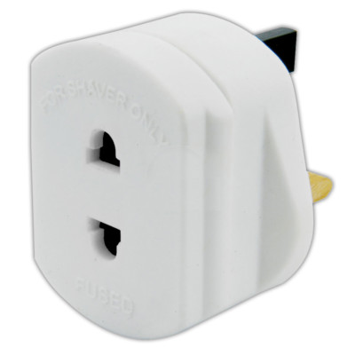 Status Shaver Adapter Plug UK 3 Pin to 2 Pin Socket 1 Amp Fuse NEW | eBay