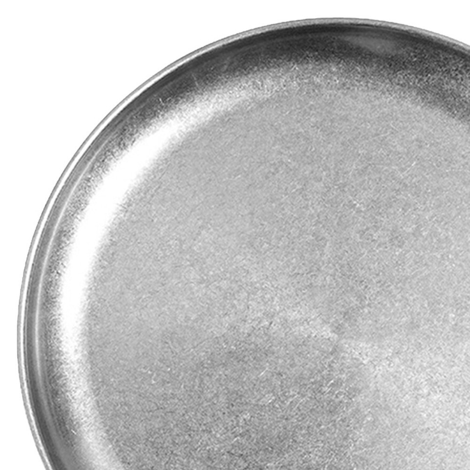 Vintage Metal Plate Stainless Steel Round Dinner Dish Shatterproof ...