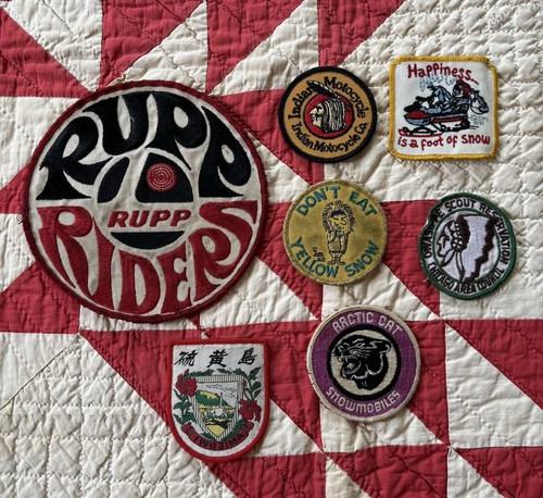 Vintage Patches 70s Lot of 7 Indian Motorcycles Rupp Riders Snowmobile ...