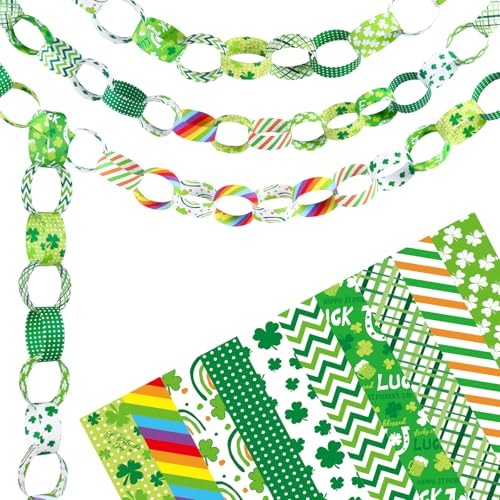 300 Paper Chains Bright Color Paper Strips for Crafting DIY St. Patrick ...