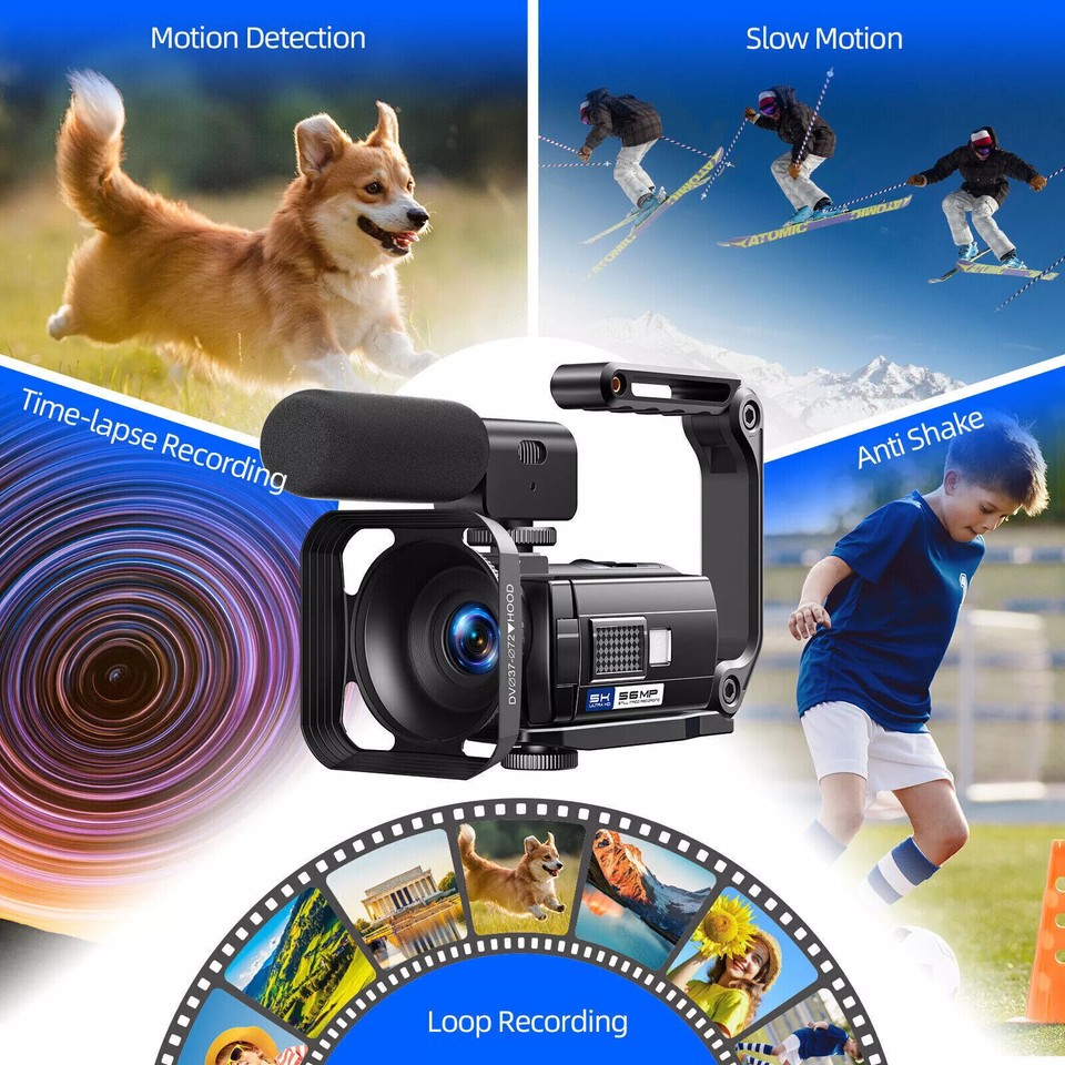 UHD 5K Video Camera & 3.0” Touch Screen 56MP Photo Camcorder Podcast ...