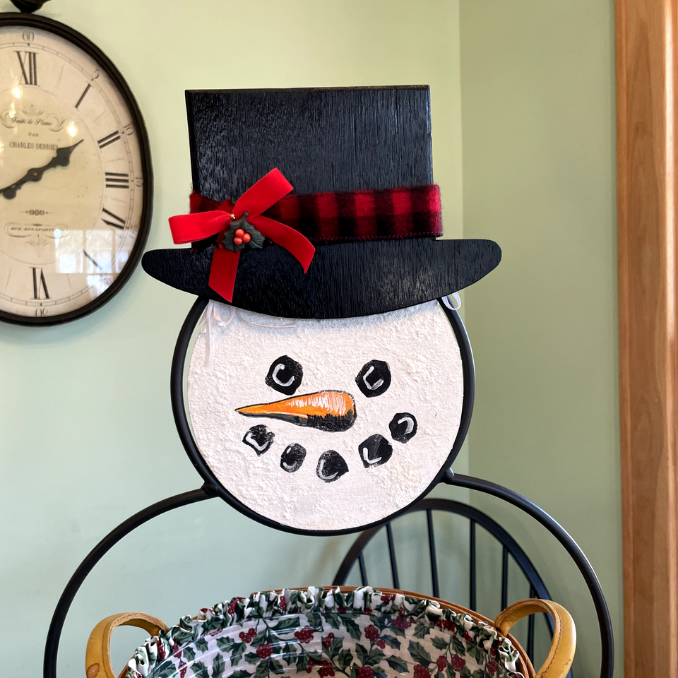 Longaberger Wrought Iron Large 32 Snowman w/Face/Hat/2 Baskets ...