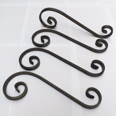 4 Wrought Iron Scrolls Weldable Mild Steel Gates Railings Rails Metal ...