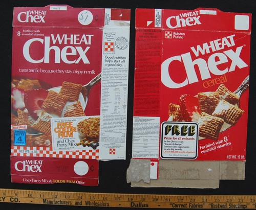 [ 1970s Ralston Purina WHEAT CHEX - 2 Vintage Cereal Boxes - 1974 ...