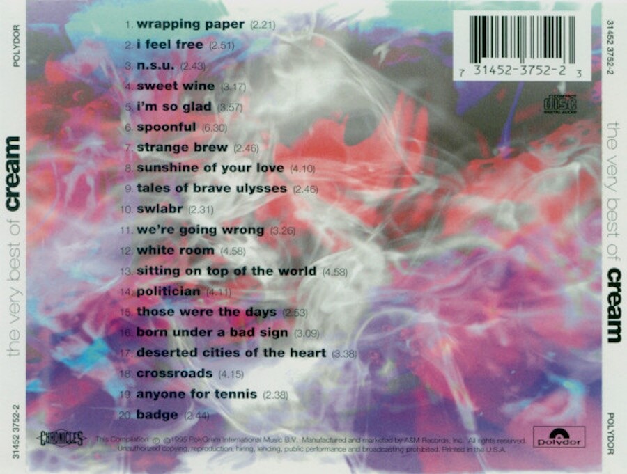 The Very Best of Cream by Cream (CD, Jan-1995, Polydor/Chronicles ...