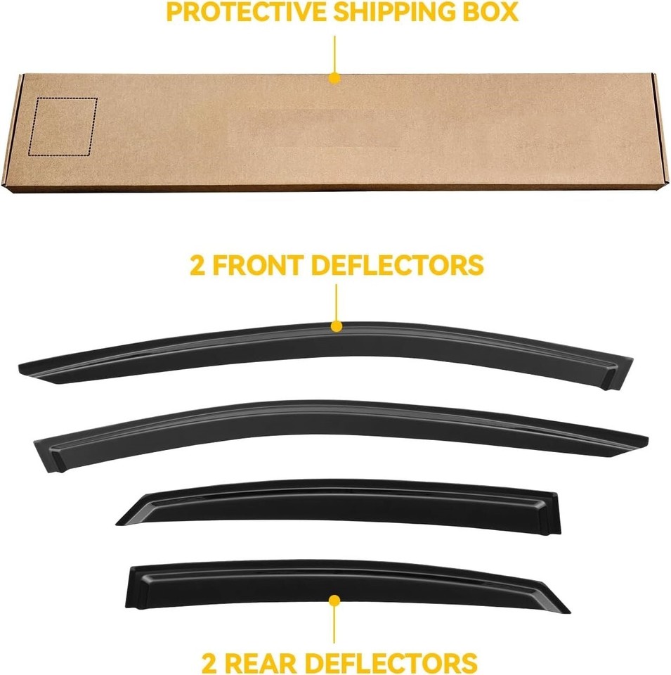 Window Visors Rain Guards 3D Wavy Mugen Style Fit Toyota Avalon JDM ...