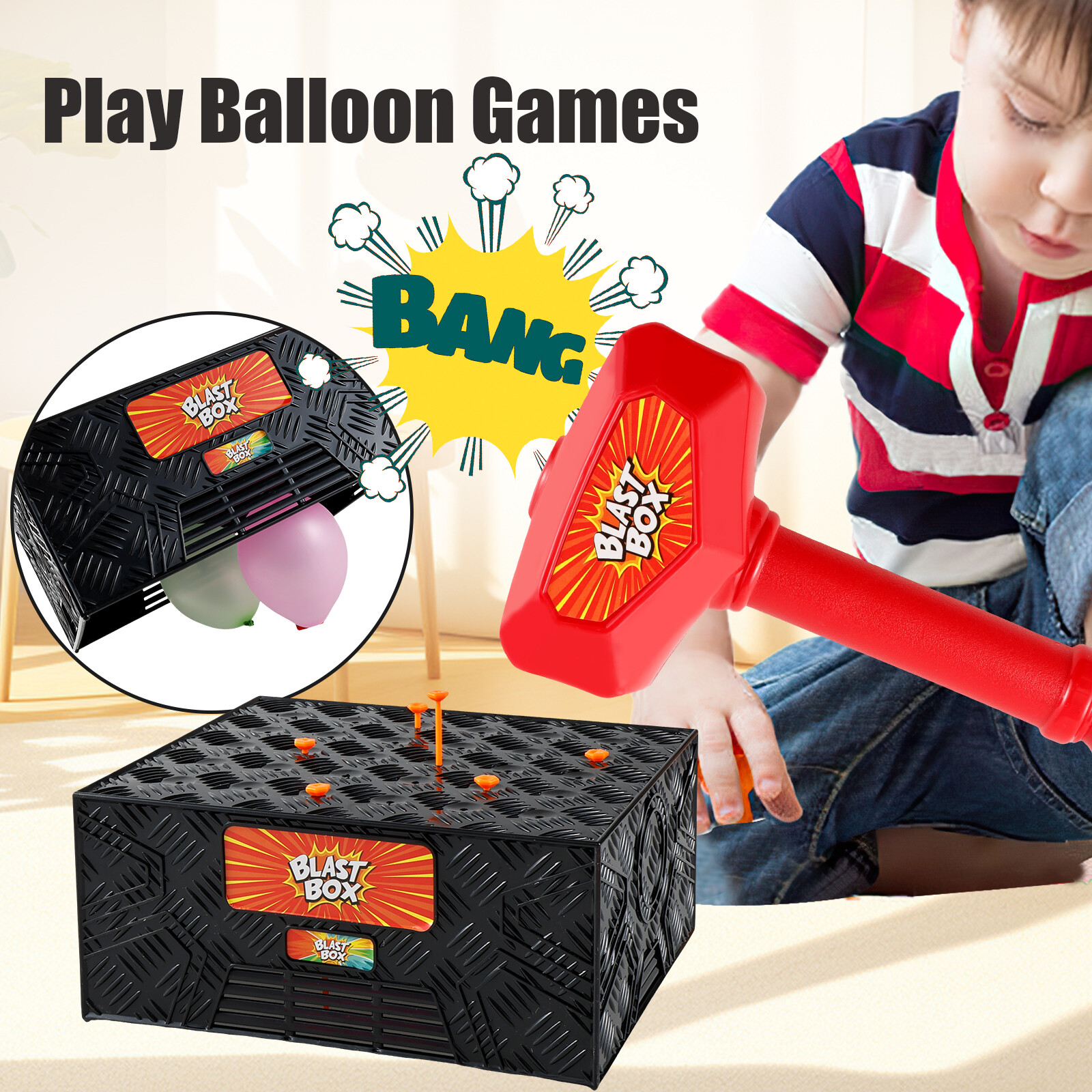 156Pcs Whack a Balloon Game Set Interactive Pop The Balloon Game Funny ...