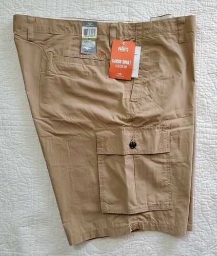 NEW Mens Dockers Cargo Shorts Pacific Classic Fit Flyweight Khaki Tan ...