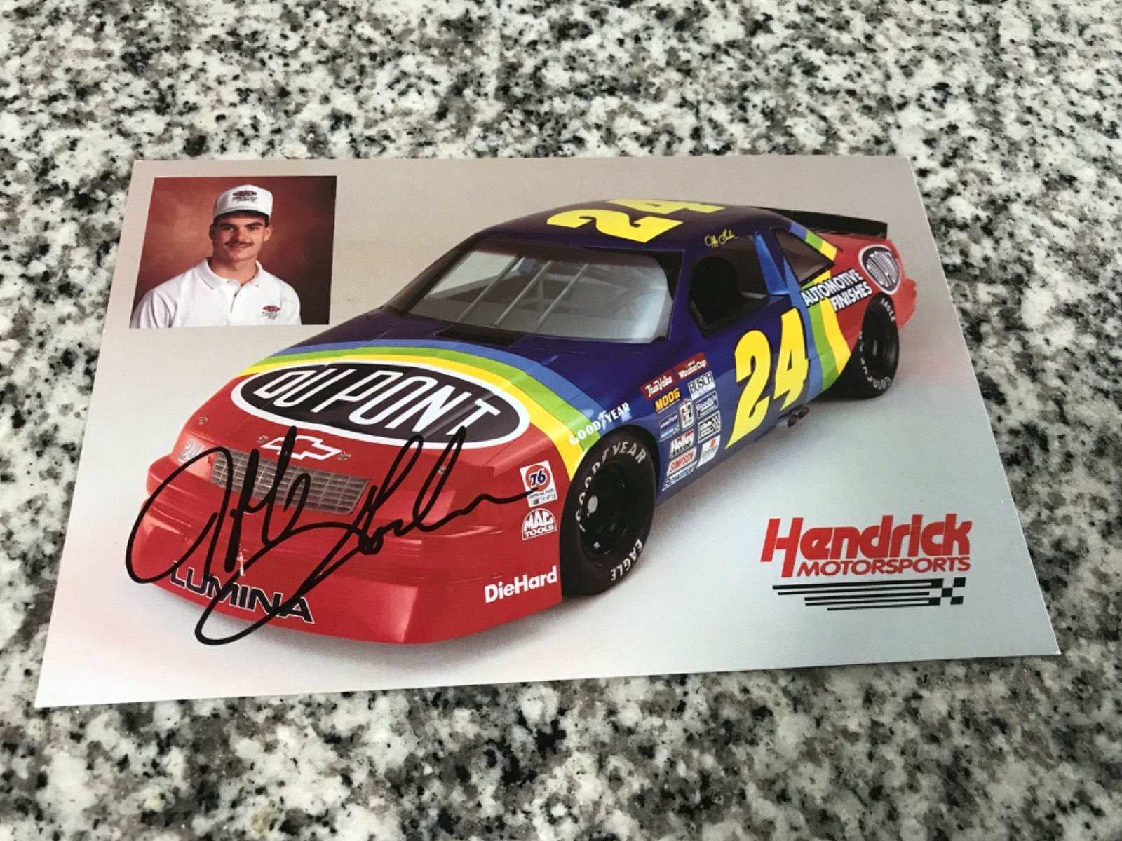 Rare Jeff Gordon autographed Nascar postcard * rarest DuPont postcard ...