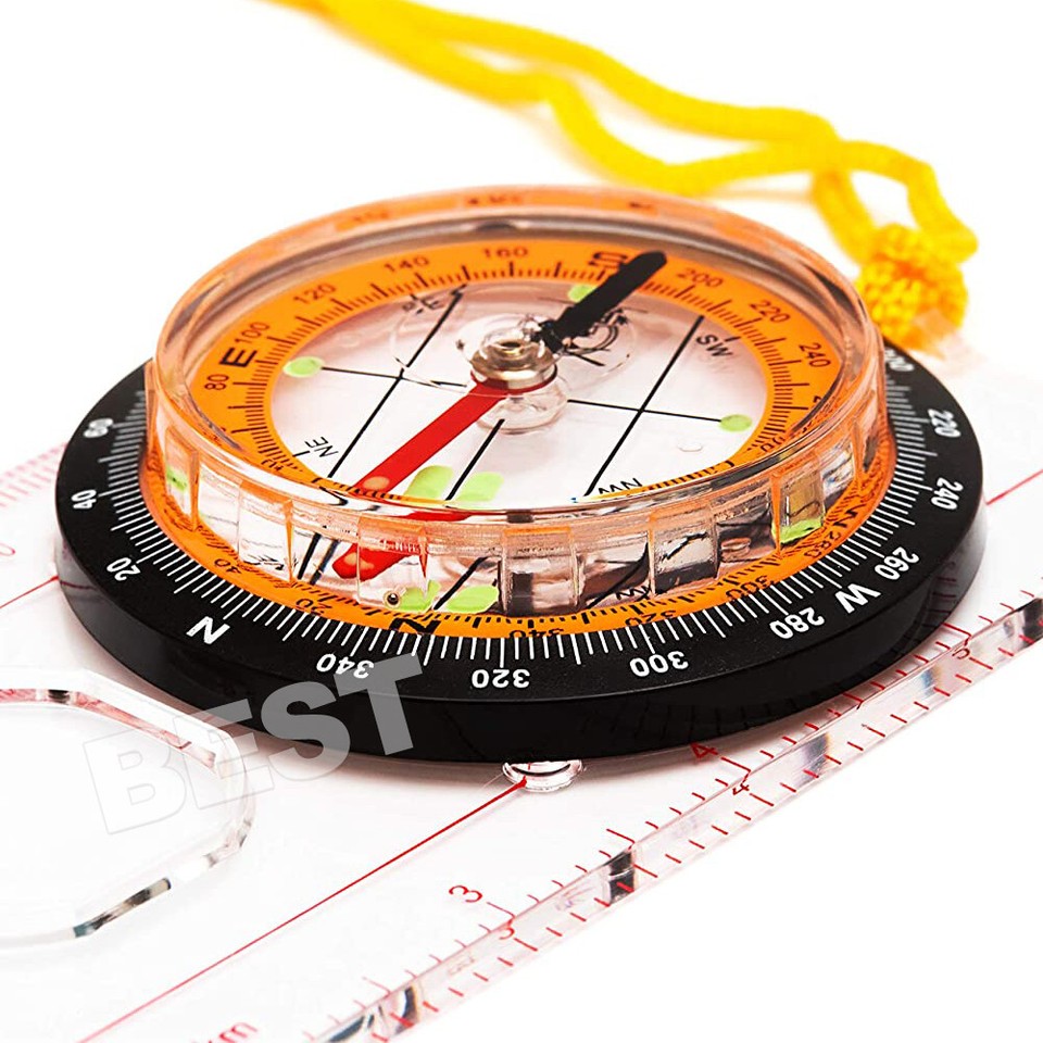 2X Orienteering Baseplate Compass Hiking Camping Lensatic Map Tactical ...